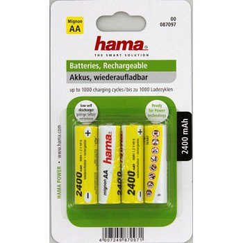 Hama Ni-MH 2400 mAh Rechargeable AA, Pack of 4 — Firstcall Photographic